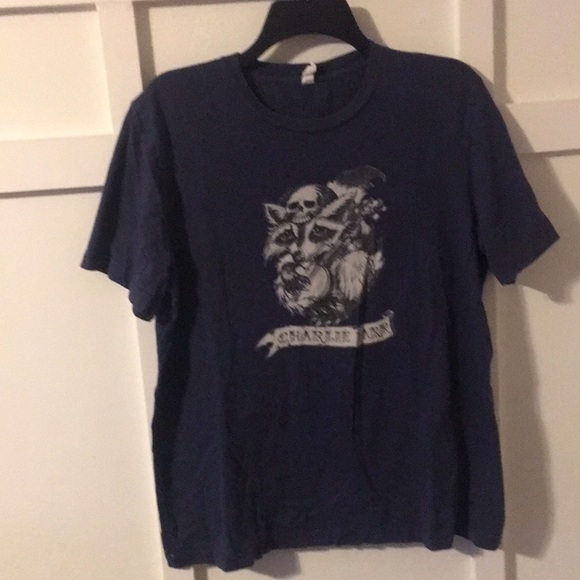Shirts | Charlie Parr Dark Blue Shirt With Graphic Sz Large | Poshmark
